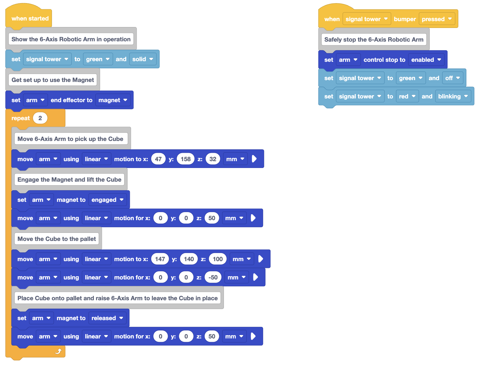 Unit 7 - Transporting and Palletizing Objects - Lesson 3: Moving Two Cubes | VEX Education
